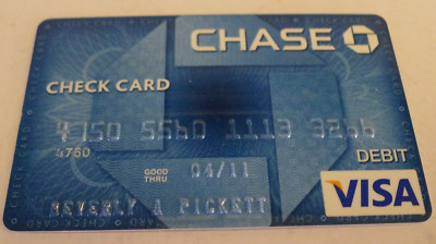 Chase Bank Check Card Debit Visa - Un-Signed - Vintage Expired ...