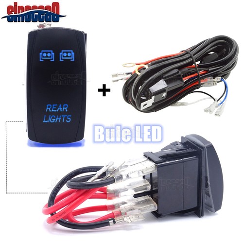 2 Lead REAR LIGHTS Wiring Rocker Toggle Switch For Polaris RZR 800 900 ...