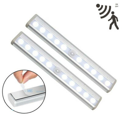10 LED PIR Motion Sensor LED Night Light Battery Operated with Magnetic ...