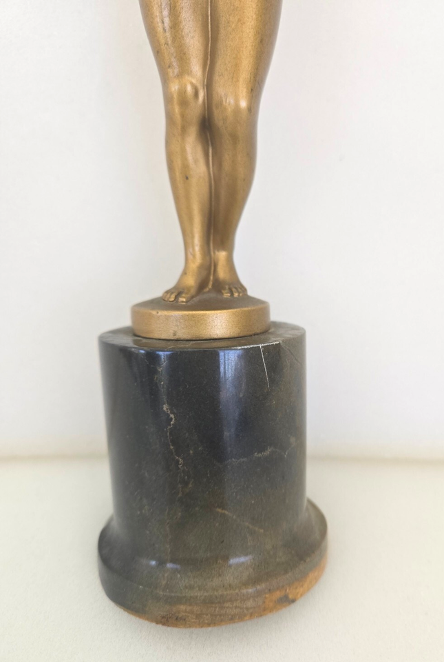 Otto Rasmussen (1845-1912),ART NOUVEAU LADY,GOLD PATINATED BRONZE,ON ...