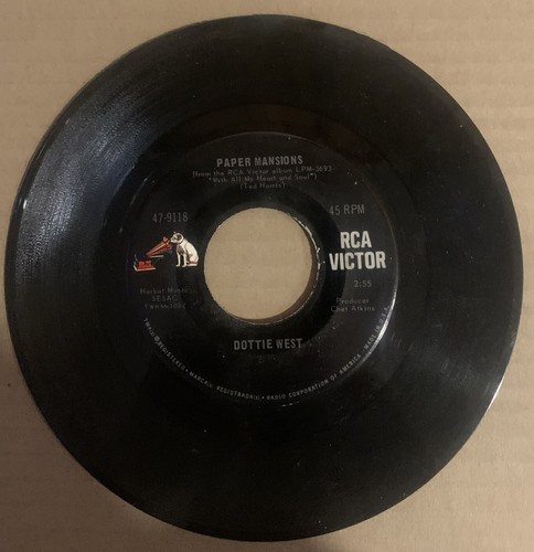 Dottie West, 45rpm, VG, Paper Mansions, RCA Victor 47-9118 | eBay