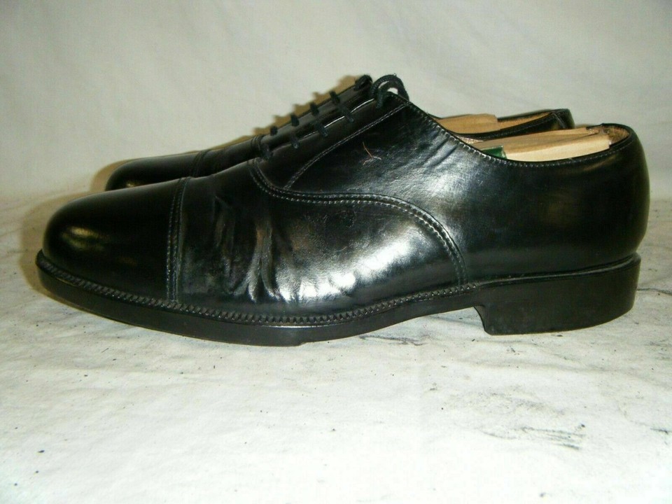 Mens Black Leather Parade Shoes British Army / RAF / Cadet With Toe Cap ...