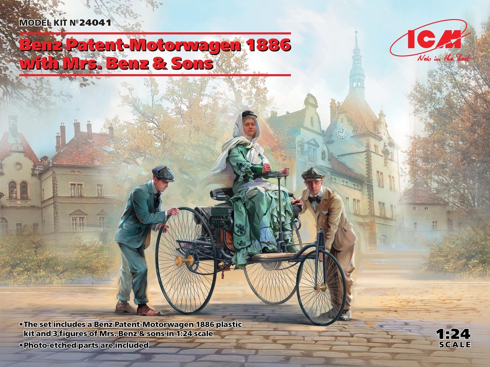 1:24 ICM KIT Benz Patent-Motorwagen 1886 With Mrs. Benz & Sons Kit ...