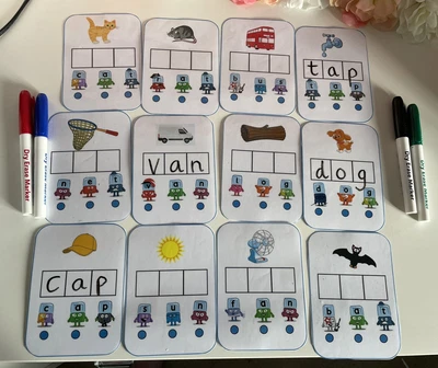 New Alphablocks Laminated CVC Words Phoneme | Grelly USA