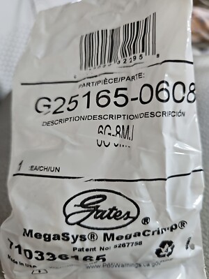 Gates G25165-0608 / 6G-8MJ Hydraulic Mega Crimp Coupling NEW S5 | eBay