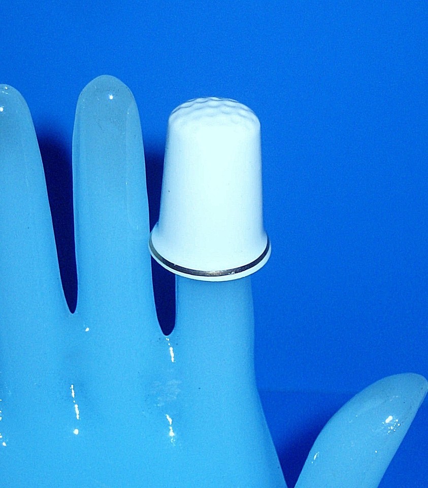 Vintage Fine Bone China Thimble With Hat Marked S Heils Graphics Logo ...