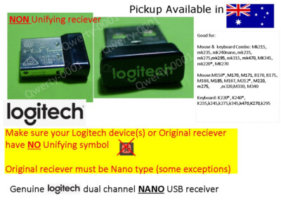Genuine Logitech Nano USB Dongle receiver Keyboard Mouse MK345 MK470 ...