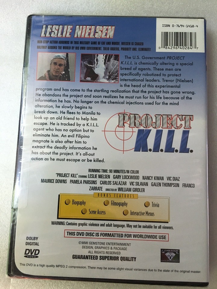 Project K.I.L.L. (DVD, 2001 Gemstone Ent.) Project Kill NEW & SEALED | eBay