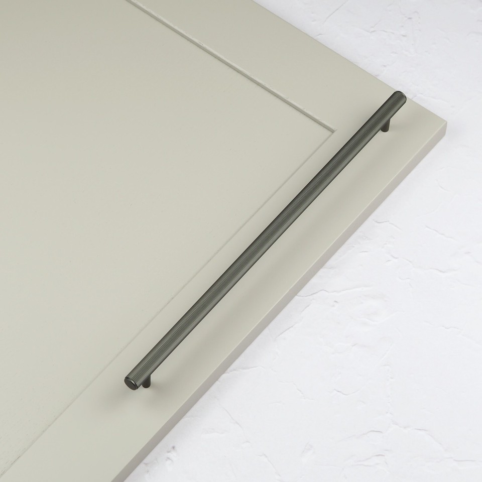 Dark Grey Kitchen Handles Reeded Knurled Grooved Cupboard Drawer Door ...
