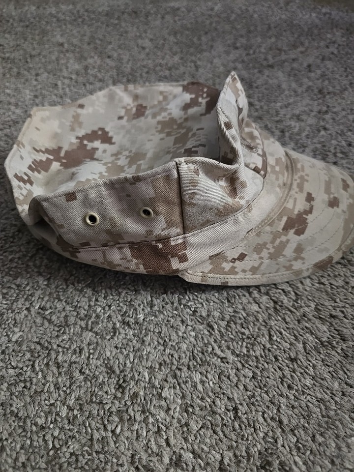 USMC MARINE CORPS DESERT MARPAT Garrison CAP 8 POINT COVER Size Sm Or M ...