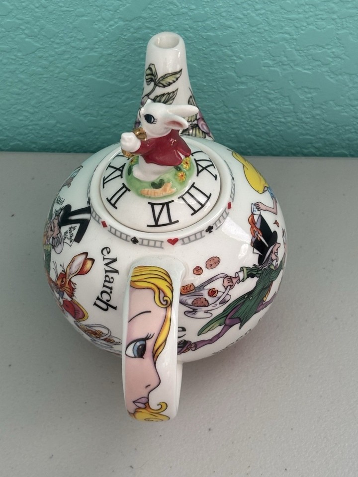 PAUL CARDEW Alice in Wonderland Large Teapot Mad Hatter Rabbit Tea Pot ...