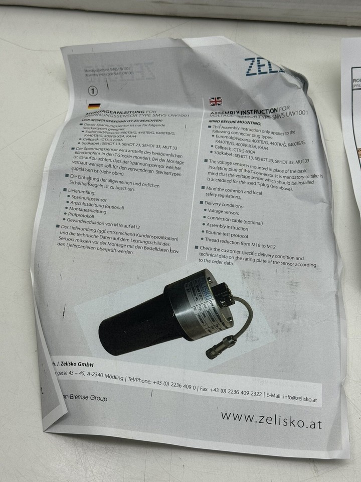 1x ZELISKO SMVS-UW1001 LPVT 24KV GAS INSULATED CONE TYPE C , 03816498N0 ...