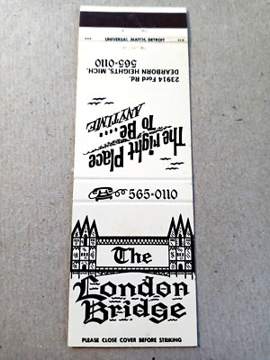 Vintage Matchbook: The London Bridge, Dearborn Heights, MI | eBay