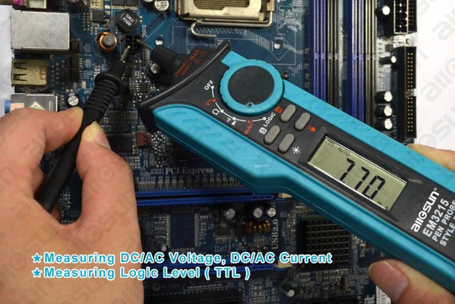 Digital Multimeter DMM Pen Type MAXIMUM Auto Range Logic Level Meter ...