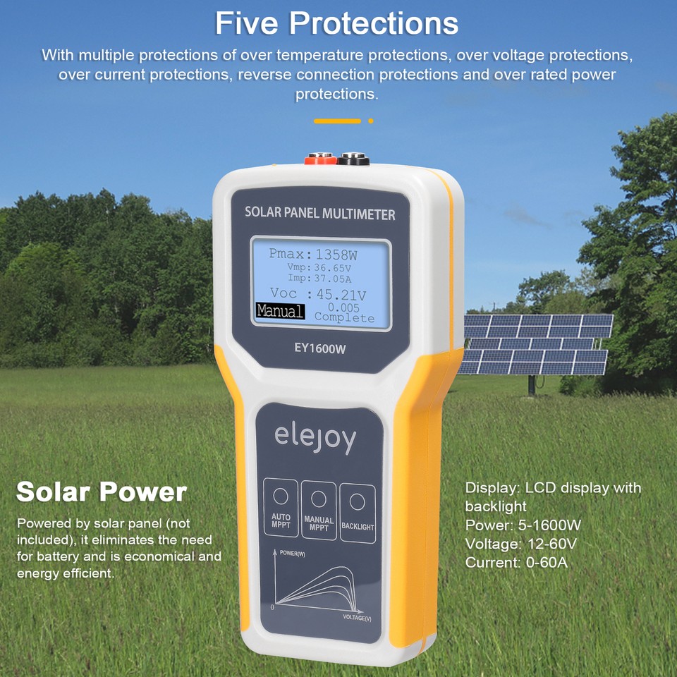 EY1600W LCD 1600W 60A MPPT Solar Panel Tester Photovoltaic Panel ...
