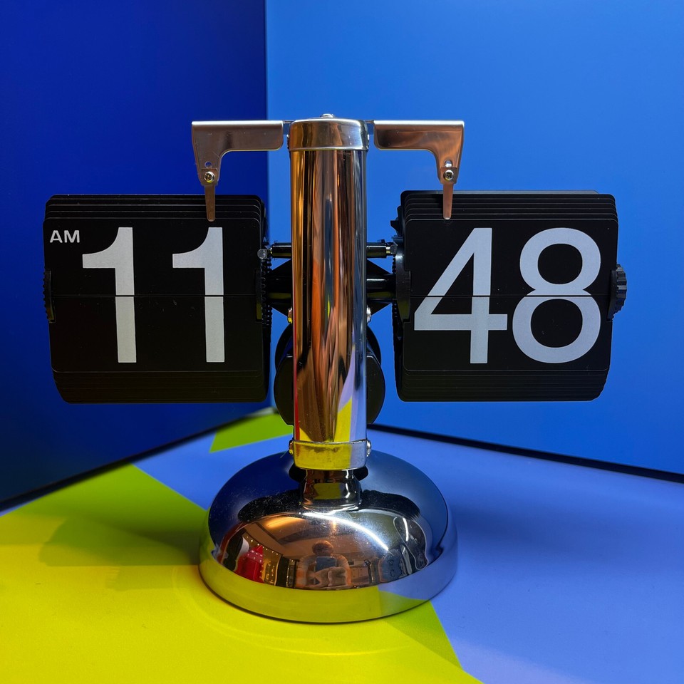 Retro Digital Flip Desk Clock with Metal Stand - Creative Gift Idea | eBay