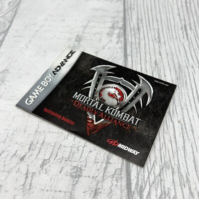 Mortal Kombat Deadly Alliance GameBoy Advance GBA Instruction Manual ...
