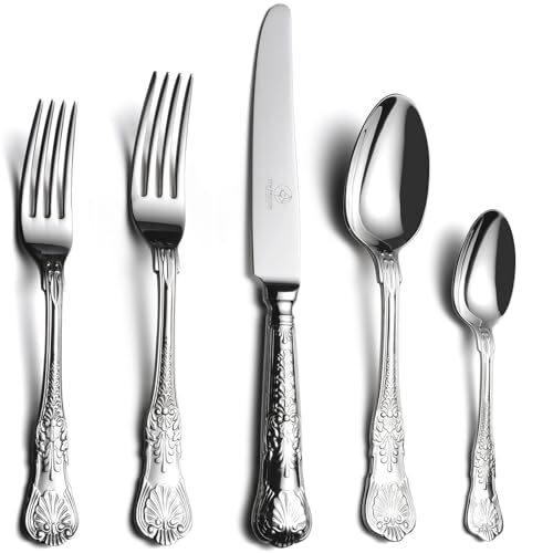 40 Piece Silverware Set for 8, 18 10 Stainless Steel flatware Set ...