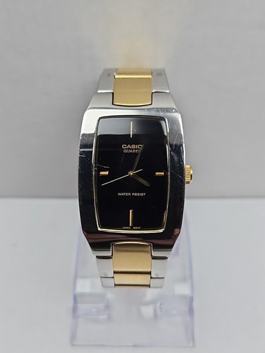 Casio MTP 1165 Womens Watch Gold Silver Tone Black Dial Quartz New ...