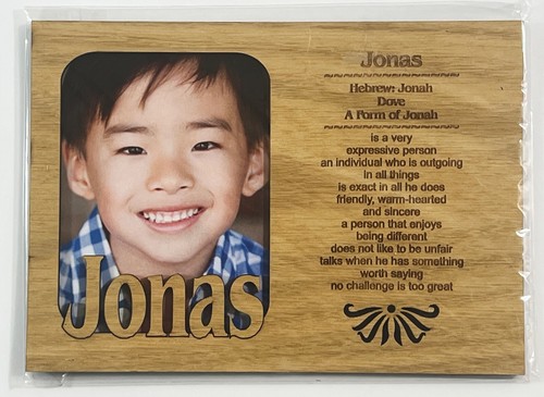 JONAS Personalized Name Profile Laser Engraved Wood Picture Frame ...