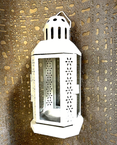 IKEA ENRUM White Lantern Tealight Indoor/outdoor 9" New ( 3 In stock ...