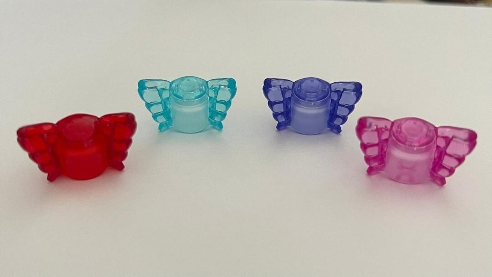 New RARE Lego Trans Clear Set of 4 Assorted colored helmet w/wings | eBay