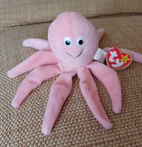 Ty RARE BEANIE BABY INKY The Octopus RETIRED PVC PELLETS RARE TAG ...