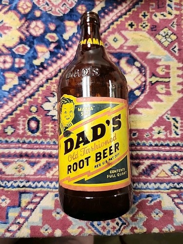 Vintage DAD’S “MAMA SIZE” ROOT BEER QUART Bottle No cap 1948 Cincinnati ...