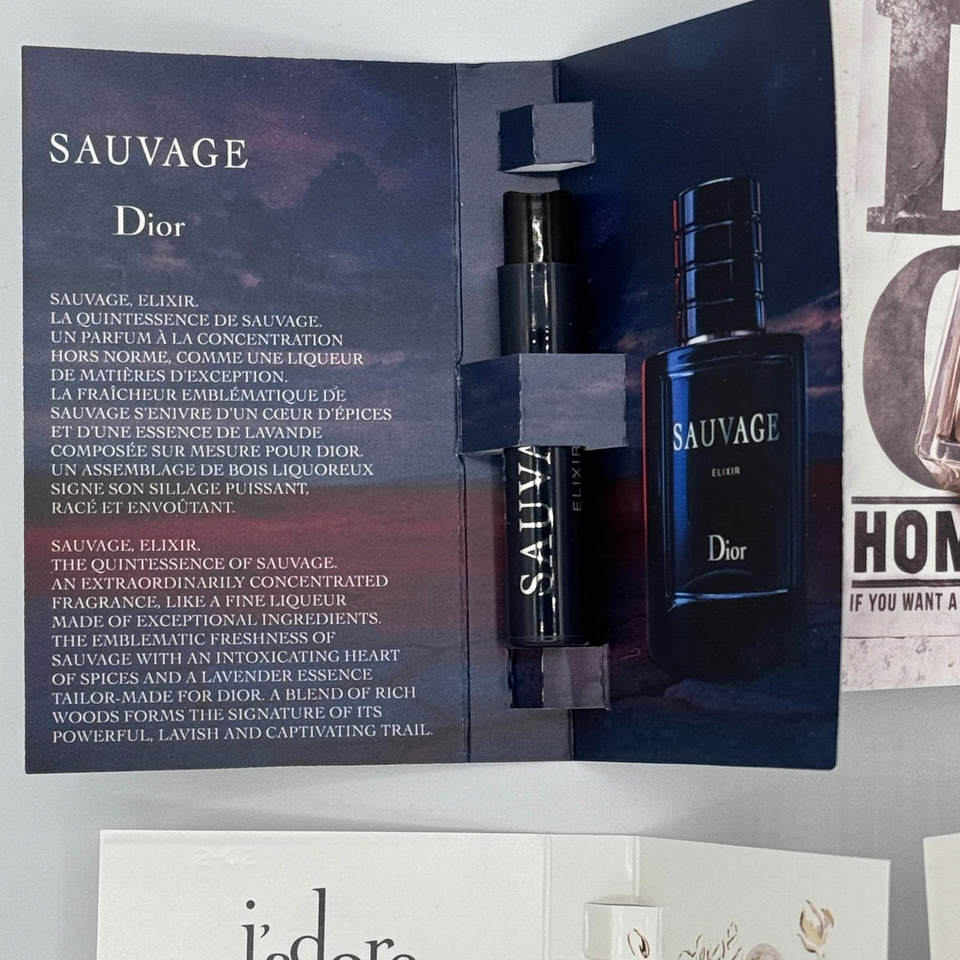 Dior Perfume Collection Sample 4pcs (Miss Dior, Jadore, Sauvage, Homme ...