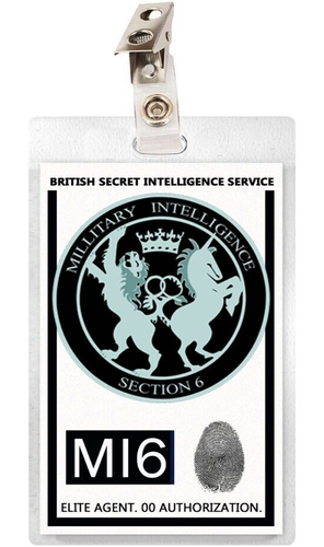 MI6 / 007 James Bond Agent ID Badge Card Name Tag Cosplay Costume ...