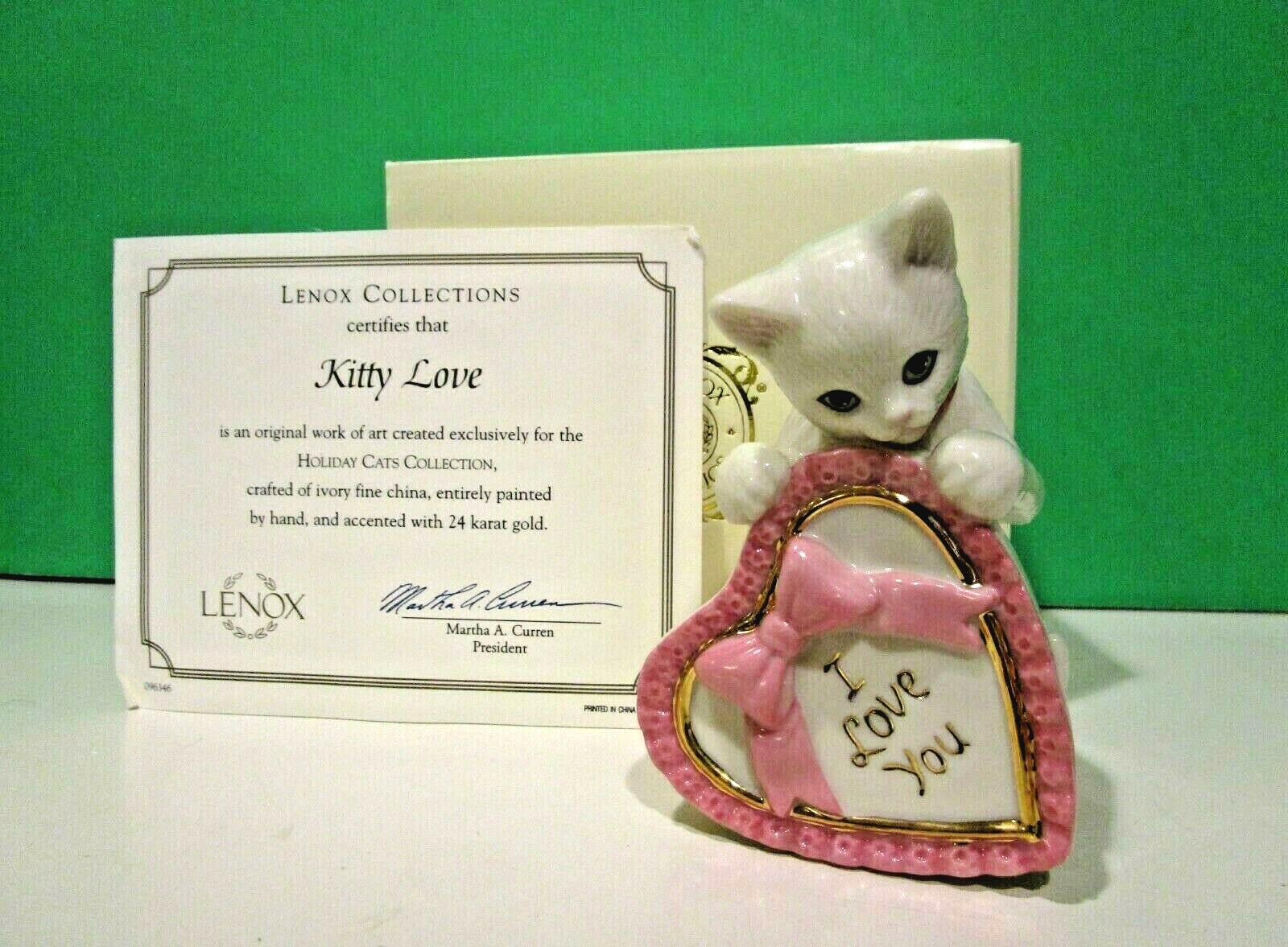 LENOX KITTY LOVE VALENTINE Cat sculpture February Kitten - - NEW in BOX ...