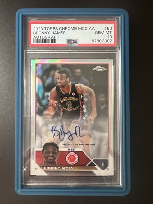 BRONNY JAMES 2023 Topps Chrome McDonald's All-American RC Autograph PSA ...