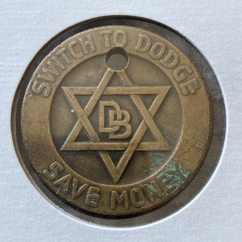 1937 Dodge Salesman Pledge Coin/Token-Hole-High Numbers | eBay