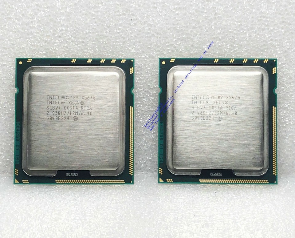 A pair of INTEL X5670 (SLBV7) six core / 2.93GHZ / 12MB LGA1366 ...