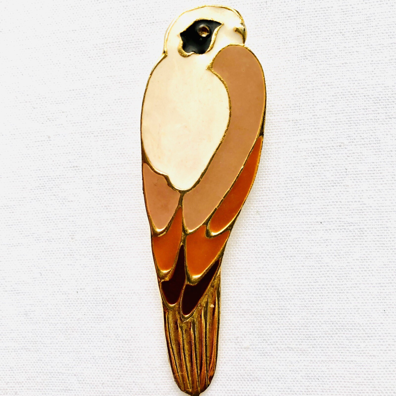 Vintage Enamel Hawk Kestrel Brooch Pin Figural Animal Nature Hunting ...