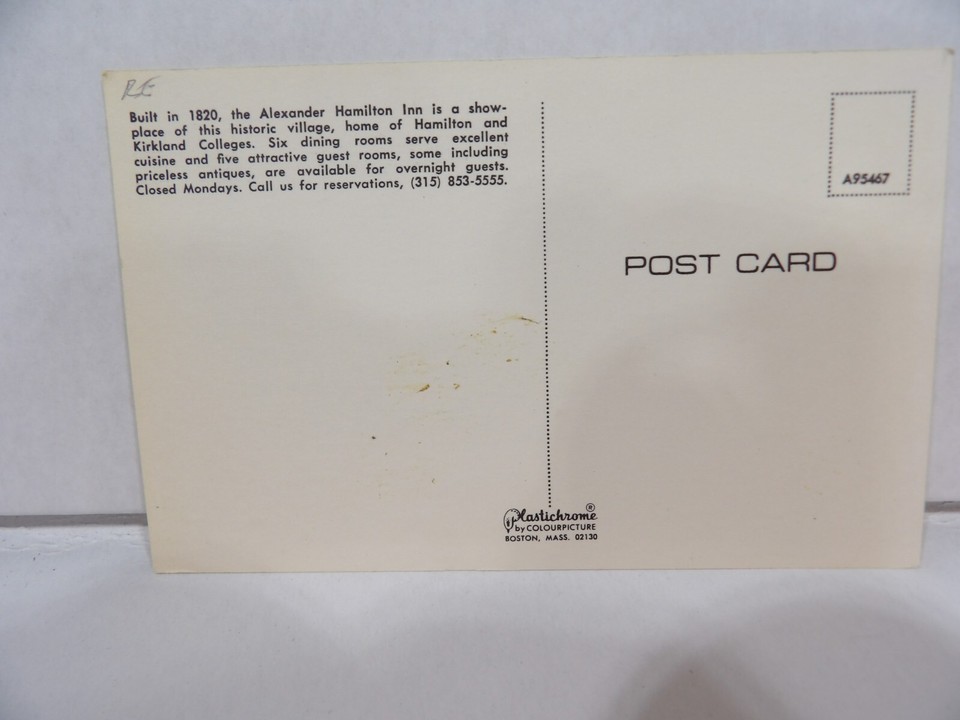 The Alexander Hamilton Inn Clinton NY Vintage Postcard | eBay