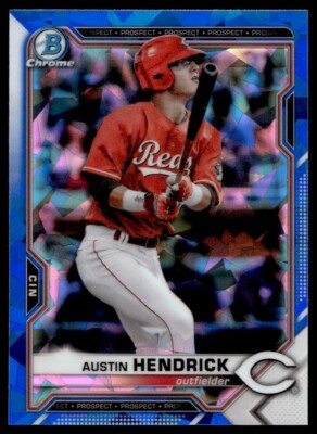 2021 Bowman Chrome Sapphire Austin Hendrick A43 Cincinnati Reds #BCP-55 ...