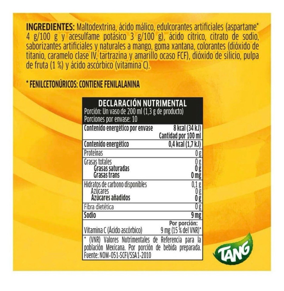 12-Pk TANG Mango Flavored Powdered Drink Mix 13g/.45oz | eBay