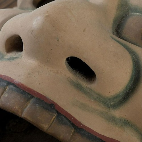 Vintage Japanese Ceramic Noh Mask Hannya Angry Demon Oni Nohmen Framed ...