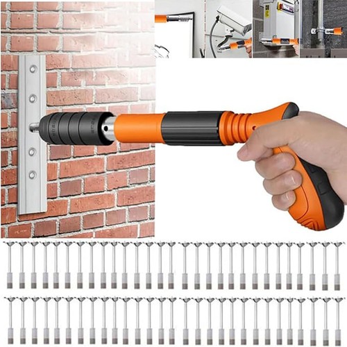 Manual Steel Nail Gun w/ 50 Pcs Round Nails Silencing Mini Nail Gun ...