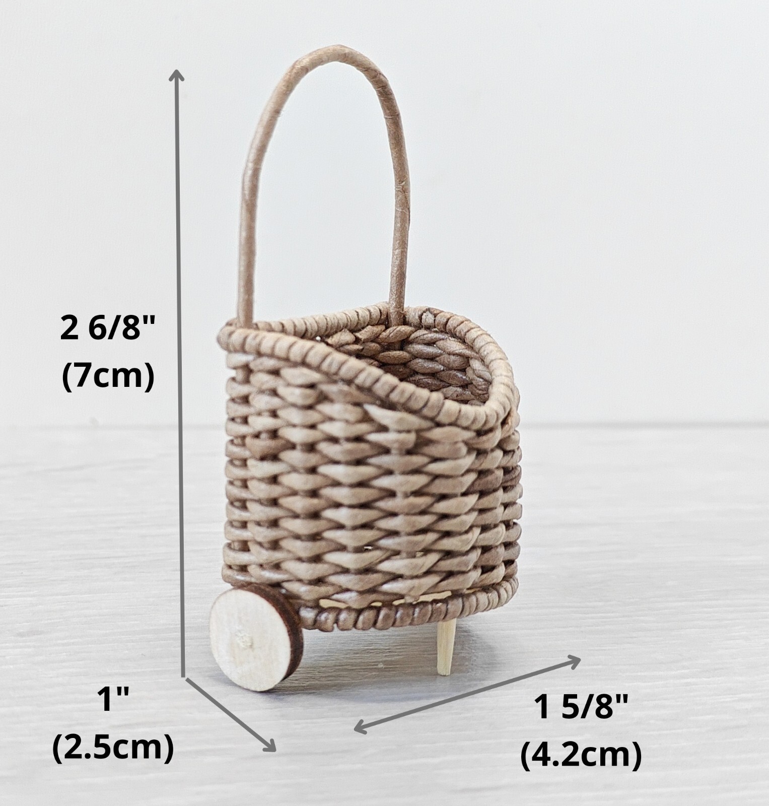 1:12 dollhouse miniature wicker trolley shopping basket | eBay