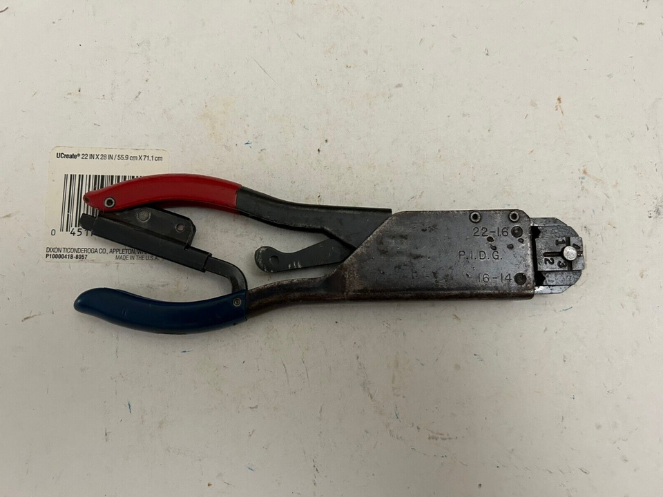 Amp / Tyco 59170B Red and Blue T head ratchet Crimp Tool Crimper awg 22 ...