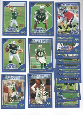 2000 Topps Football Collection NEW YORK JETS Complete Set - 18 CARDS | eBay