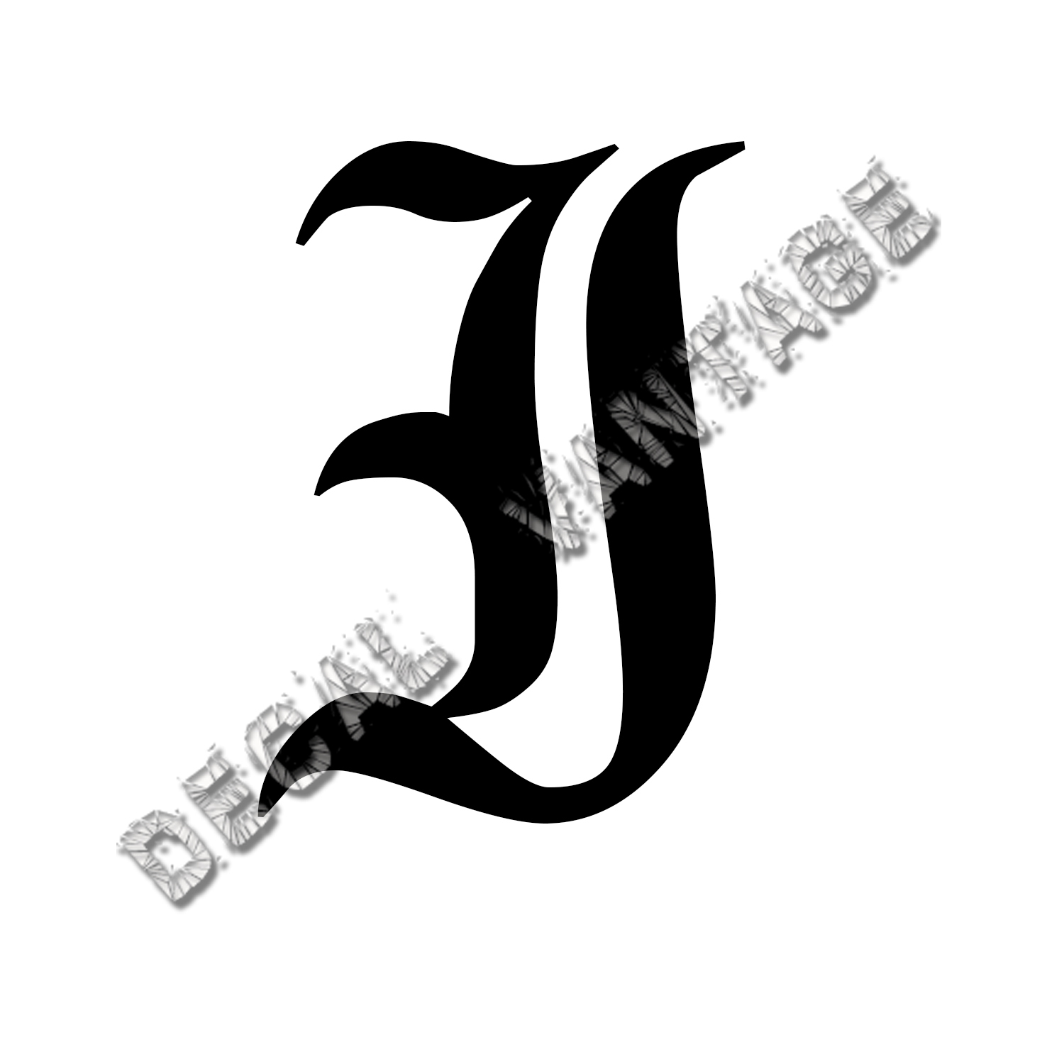 Old English I Letter Initial Vinyl Sticker Decal Font Diploma Choose ...