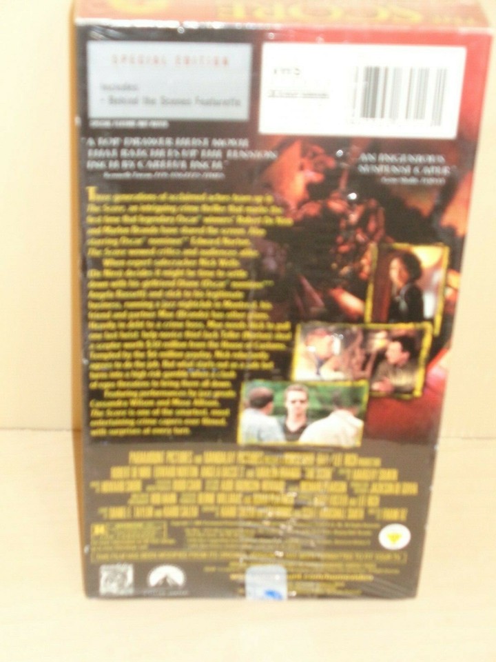 The Score (VHS 2002 Special Edition) Robert DeNiro, Edward Norton - New ...
