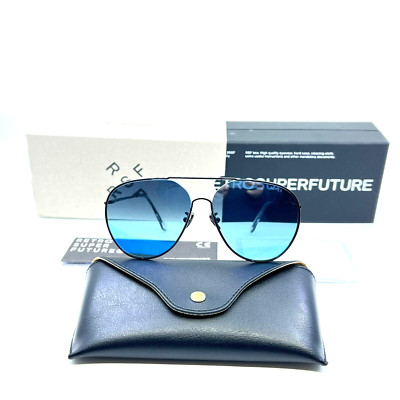Retrosuperfuture SUN COMPLETO SKY OMBRE SKY OMBRE 5UM Black Sunglasses Blue lens | eBay