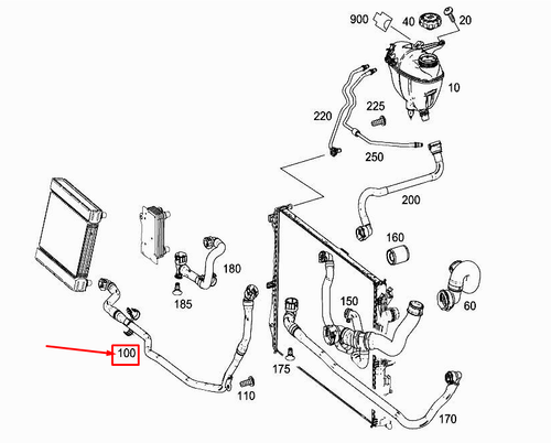 MERCEDES-BENZ S W222 Motorkühlmittelschlauch A2225017891 NEU ORIGINAL ...