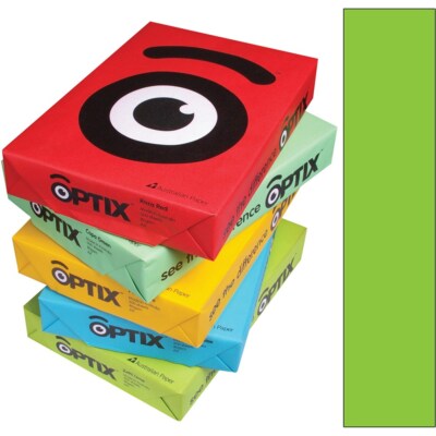OPTIX COLOURED COPY PAPER A4 80GSM Zeto Lime | eBay