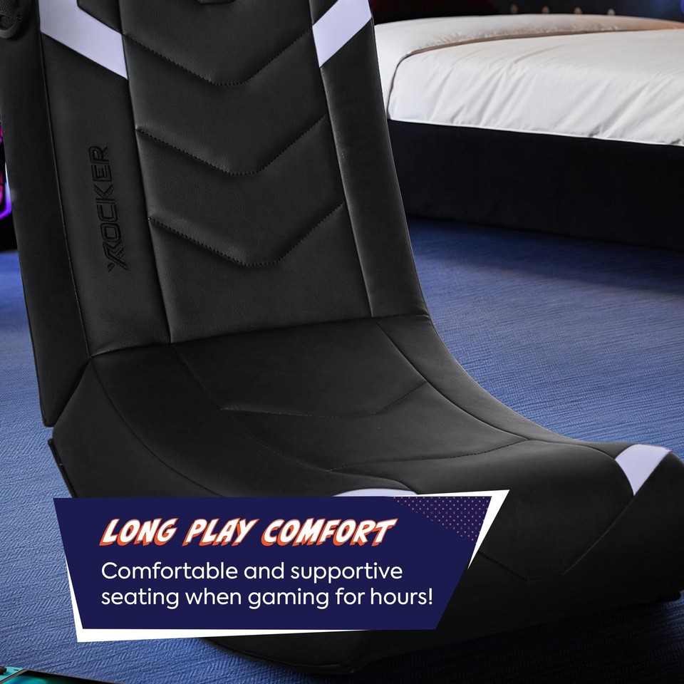 Eclipse Video Gaming Floor Chair with Built-in Headrest Speakers ...