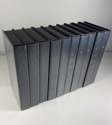 Lot of 10 Black VHS Tape Storage Cases Empty Clamshell Full Sleeve with ...